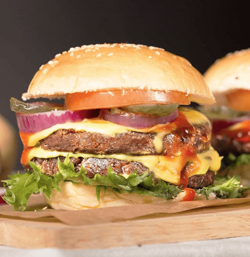 Shroomeats Double-Double No-Animal Style Burger